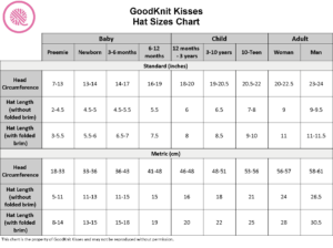 Hat Sizes Chart | 9 Common Sizes from Preemie to Adult