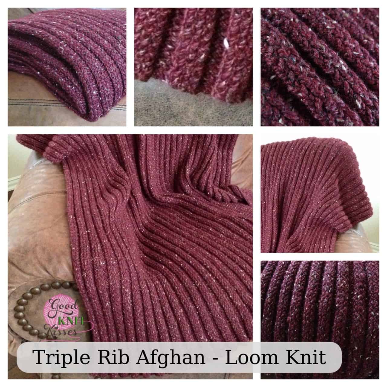 Loom Knit Triple Rib Stitch - GoodKnit Kisses