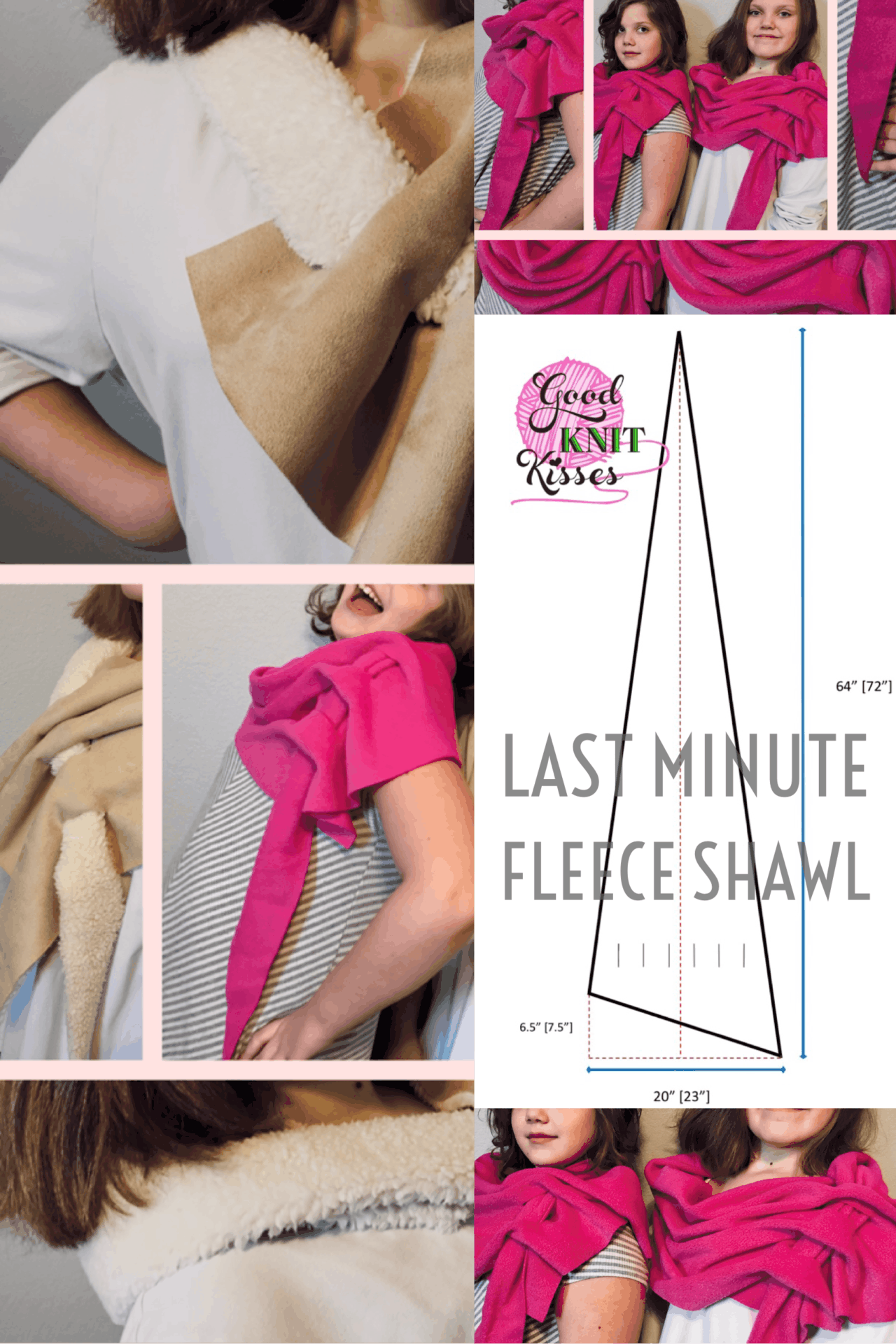 Last Minute Fleece Shawl | No Sew - GoodKnit Kisses