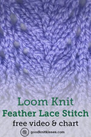 feather lace stitch for loom knitters with instructions, tutorial video ...