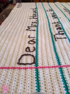 Crochet Thank You Note Blanket - Best Teacher Gift Ever!