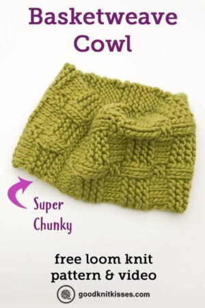 Stay Cozy with this Chunky Loom Knit Basketweave Cowl!