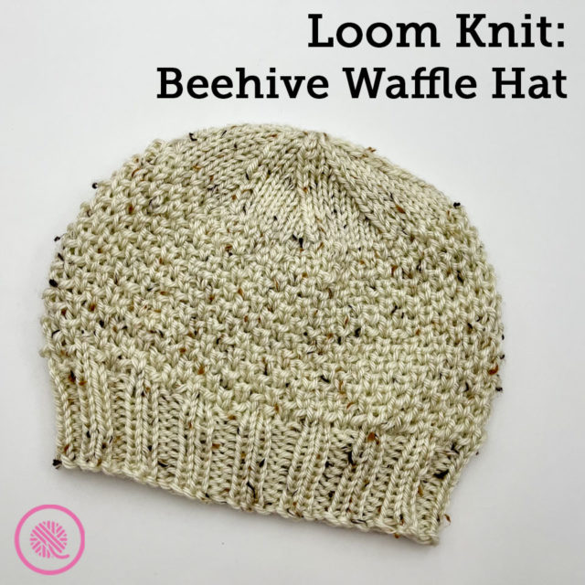 Make a Stylish Beehive Waffle Knit Hat with my Free Pattern!