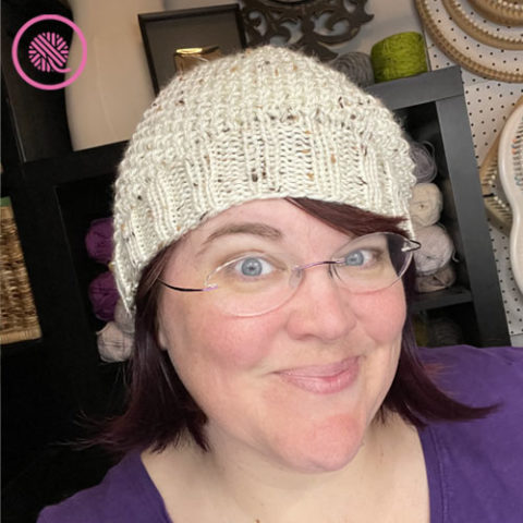 Make a Stylish Beehive Waffle Knit Hat with my Free Pattern!
