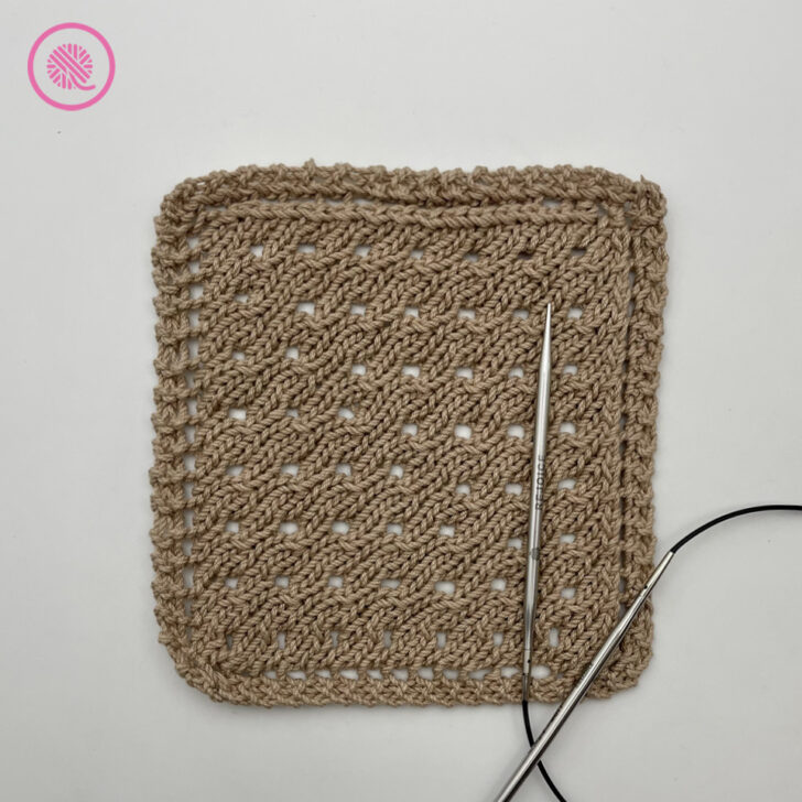 Easy Needle Knit C2C Eyelet Square! - GoodKnit Kisses