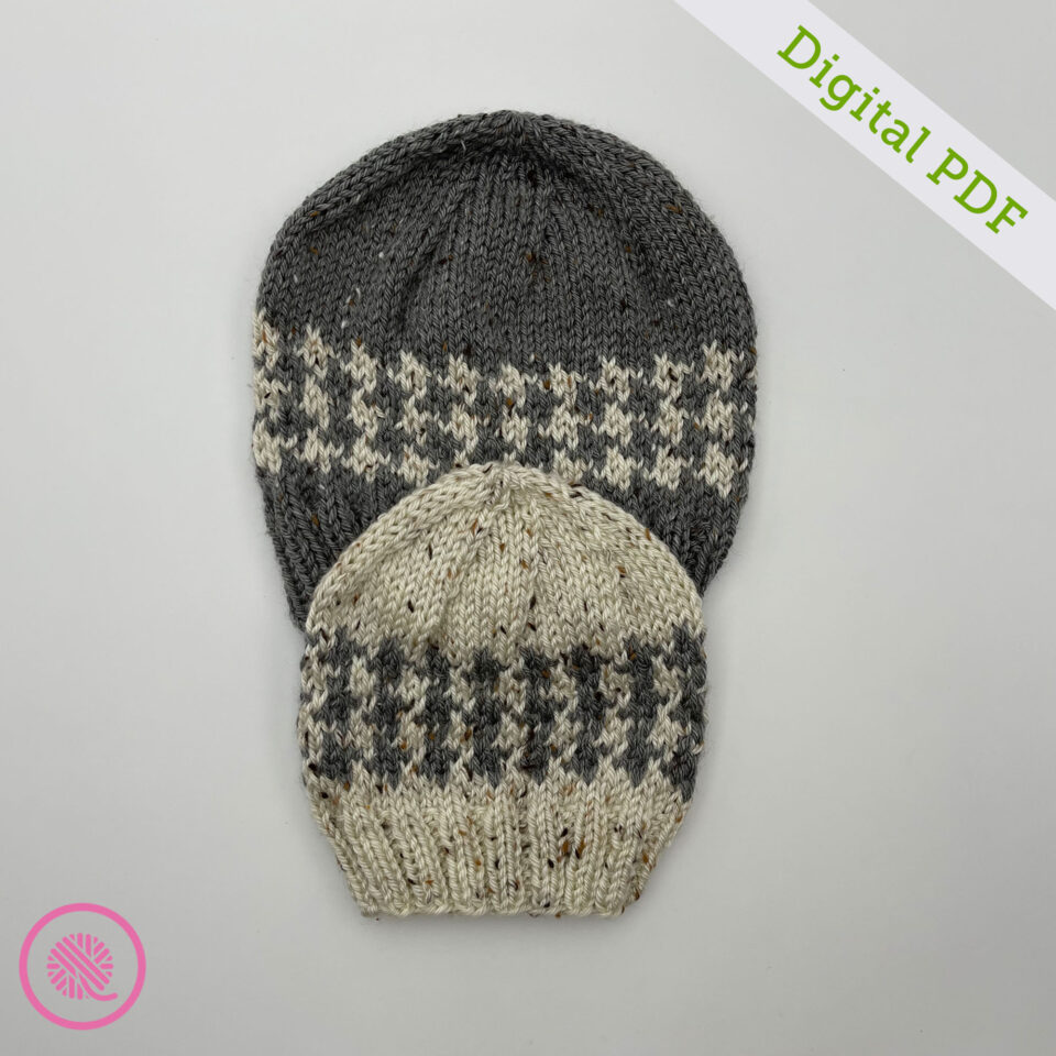 PDF: Needle Knit Houndstooth Fair Isle Hats - GoodKnit Kisses