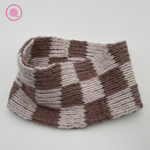 Loom Double Knit Checkerboard Design | Free Cowl Pattern - GoodKnit Kisses